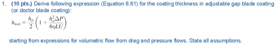 Solved 1. (10 pts.) Derive following expression (Equation | Chegg.com Solved 1. (10 pts.) Derive following expression (Equation | Chegg.com