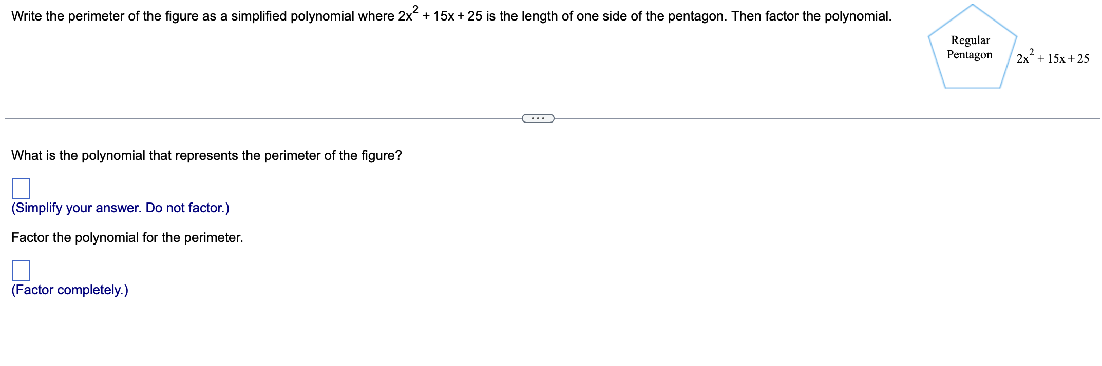 Solved Write the perimeter of the figure as a simplified | Chegg.com