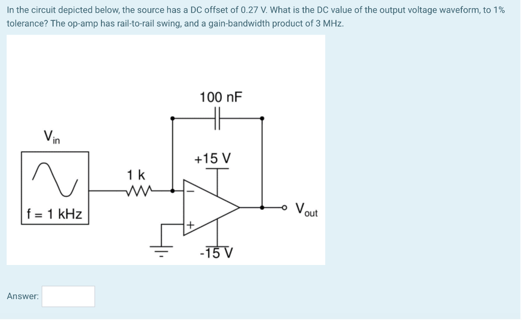 Solved In the circuit depicted below, the source has a DC | Chegg.com