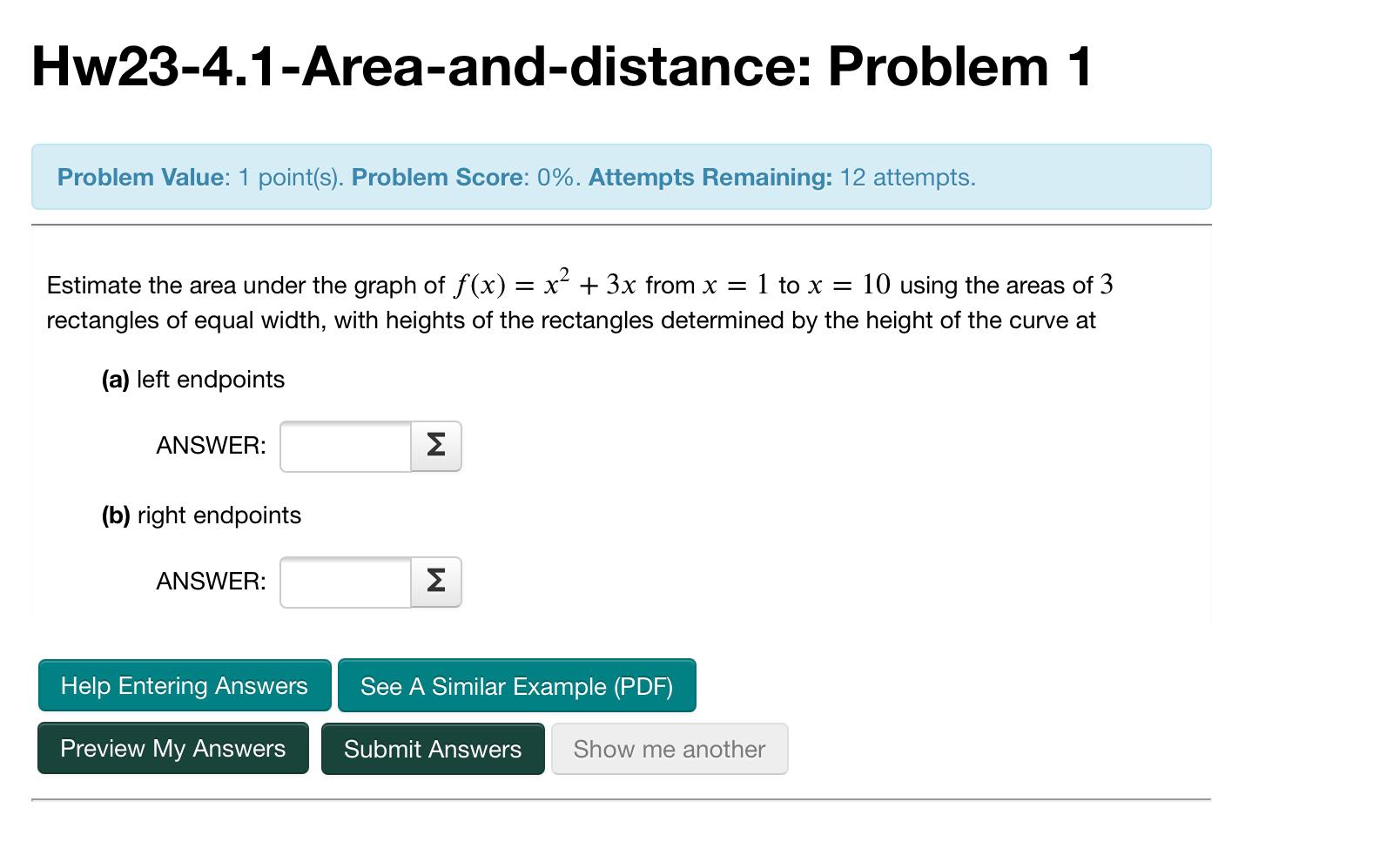 Solved Hw23-4.1-Area-and-distance: Problem 1 Problem Value: | Chegg.com