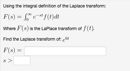Solved Using the integral definition of the Laplace | Chegg.com