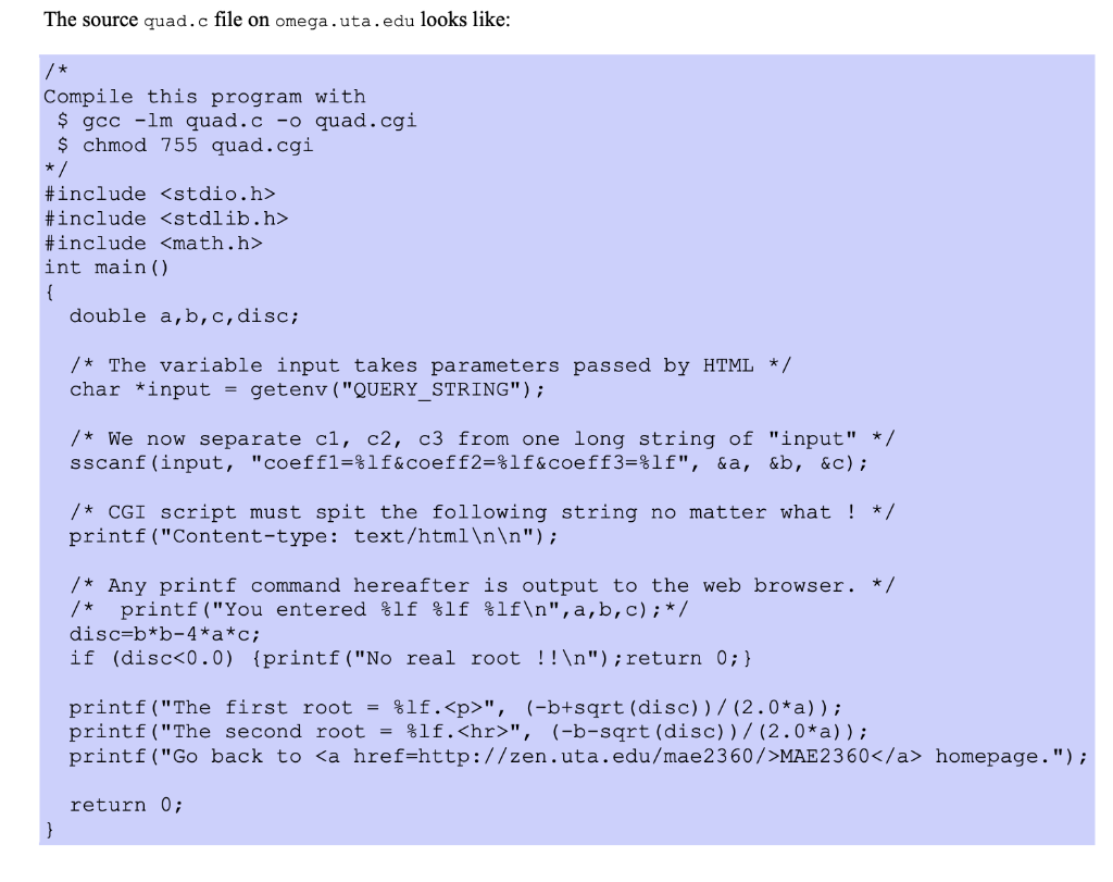 2. Write a CGI program to numerically solve a cubic | Chegg.com