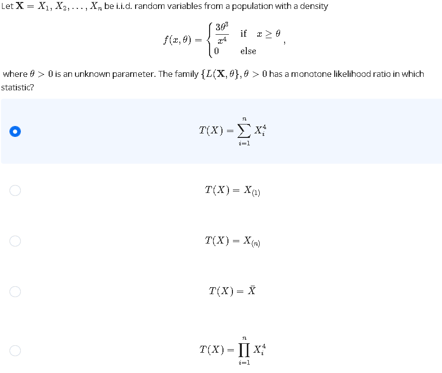 Solved Let X=X1,X2,…,Xn be i.i.d. random variables from a | Chegg.com