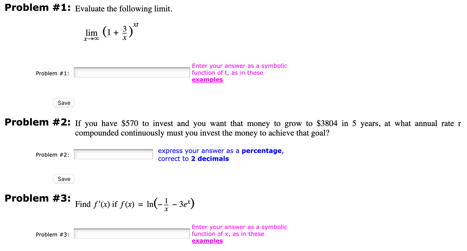 Solved Problem #1: Evaluate the following limit. Problem #1: | Chegg.com