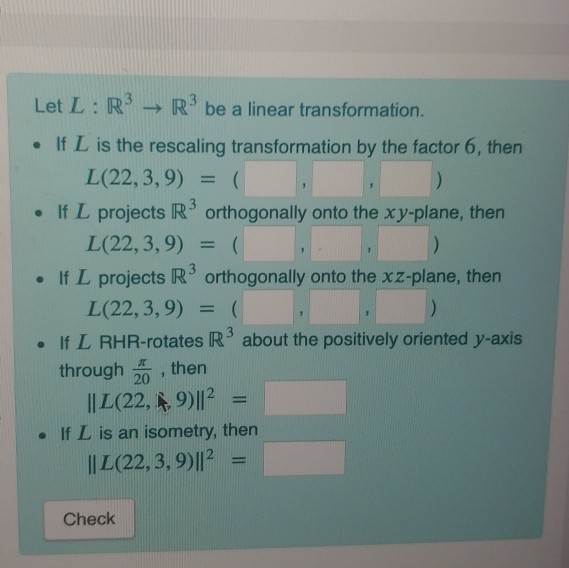 Solved Let L: R — R'be a linear transformation. • If L is | Chegg.com
