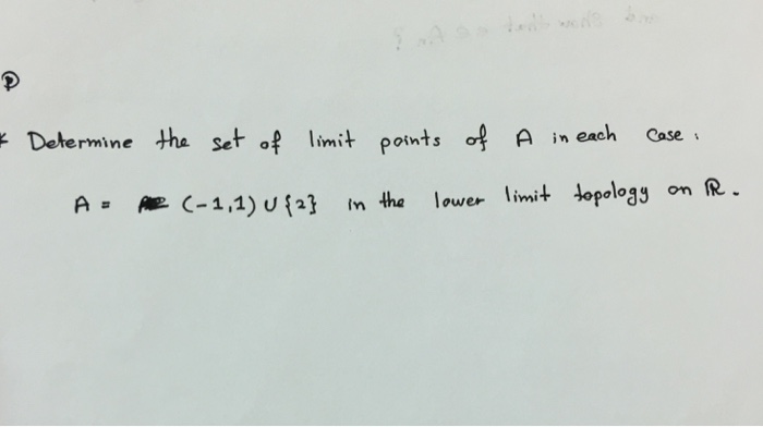 Solved Determine the set of limit points of A in each case: | Chegg.com