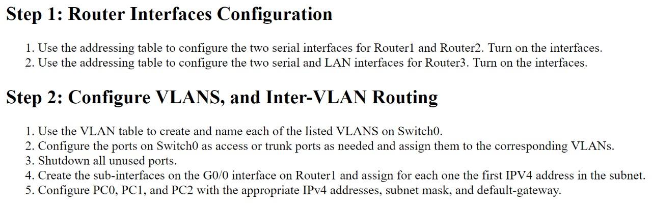 Solved Step 1: Router Interfaces Configuration 1. Use the | Chegg.com