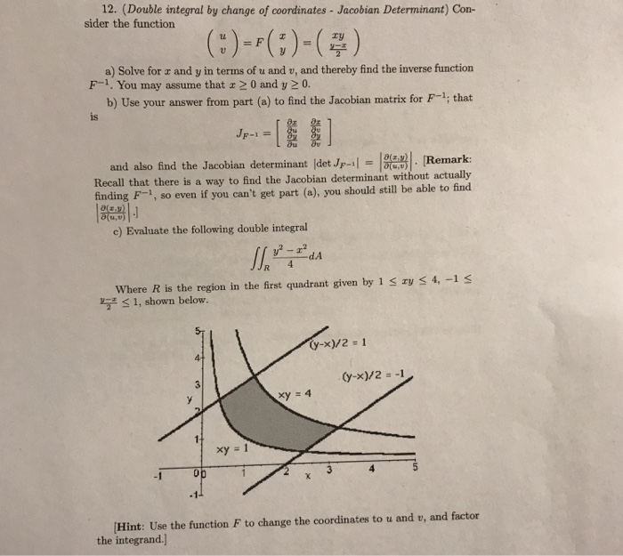 Solved 12. (Double integral by change of coordinates- | Chegg.com