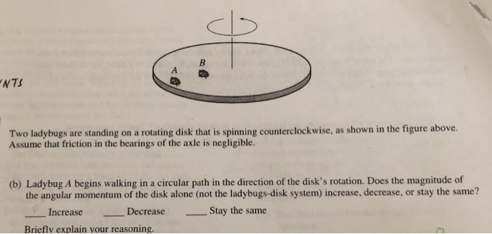 Solved NTS Two ladybugs are standing on a rotating disk that | Chegg.com
