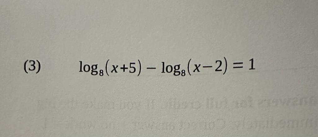 Solved For \#1 - \#3, solve the logarithmic equations. Give | Chegg.com