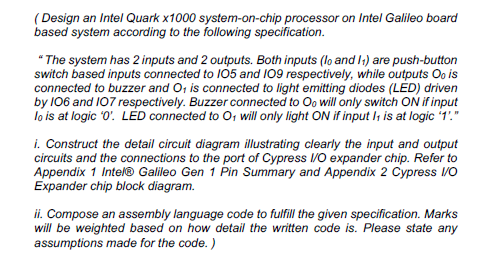 Solved (Design an Intel Quark x1000 system-on-chip processor | Chegg.com