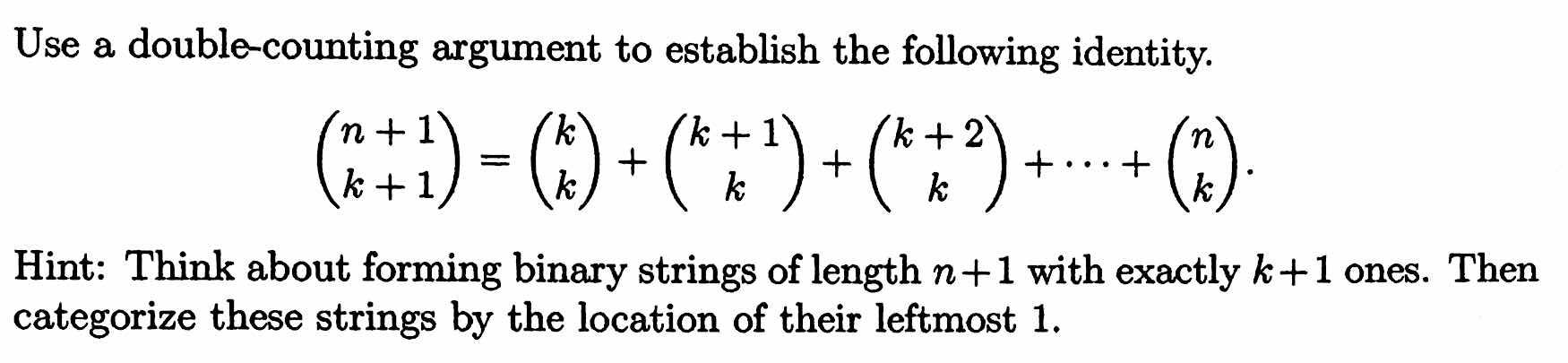 Solved Use a double-counting argument to establish the | Chegg.com