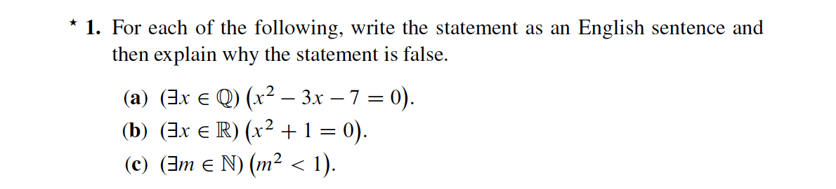 Solved * 1. For each of the following, write the statement | Chegg.com