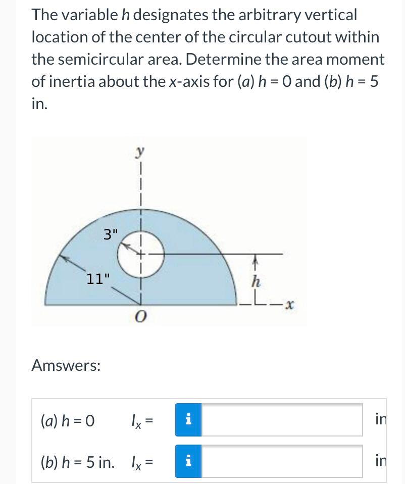 Solved The variable h designates the arbitrary vertical | Chegg.com