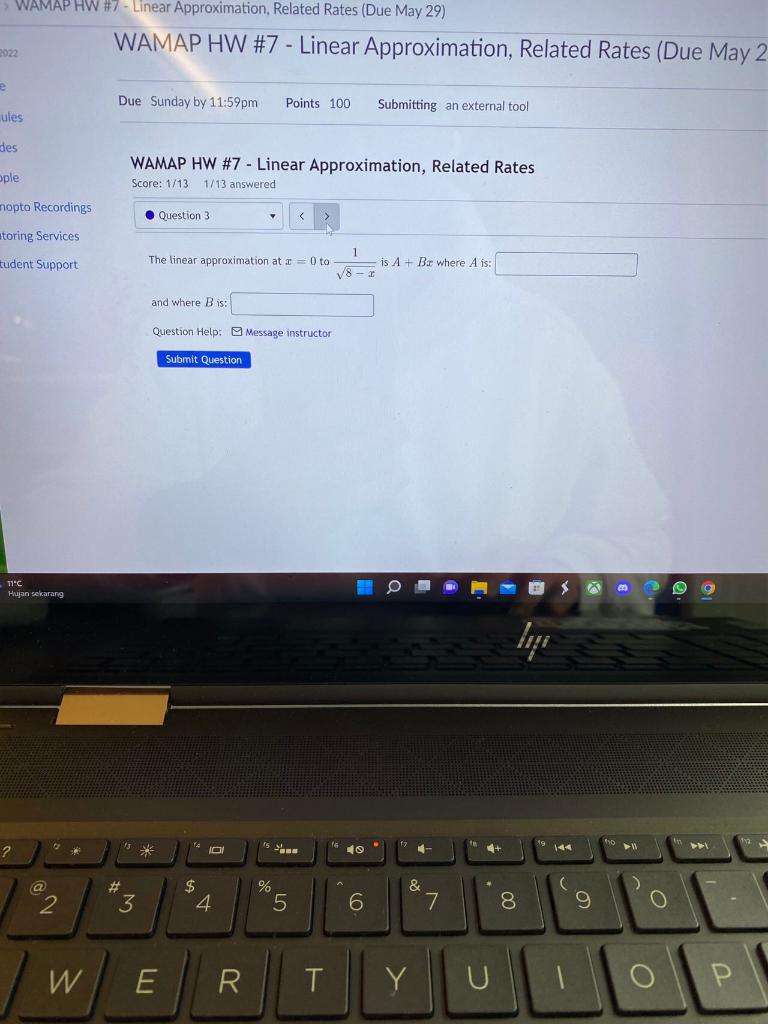 Solved WAMAP HW #7 - Linear Approximation, Related Rates | Chegg.com