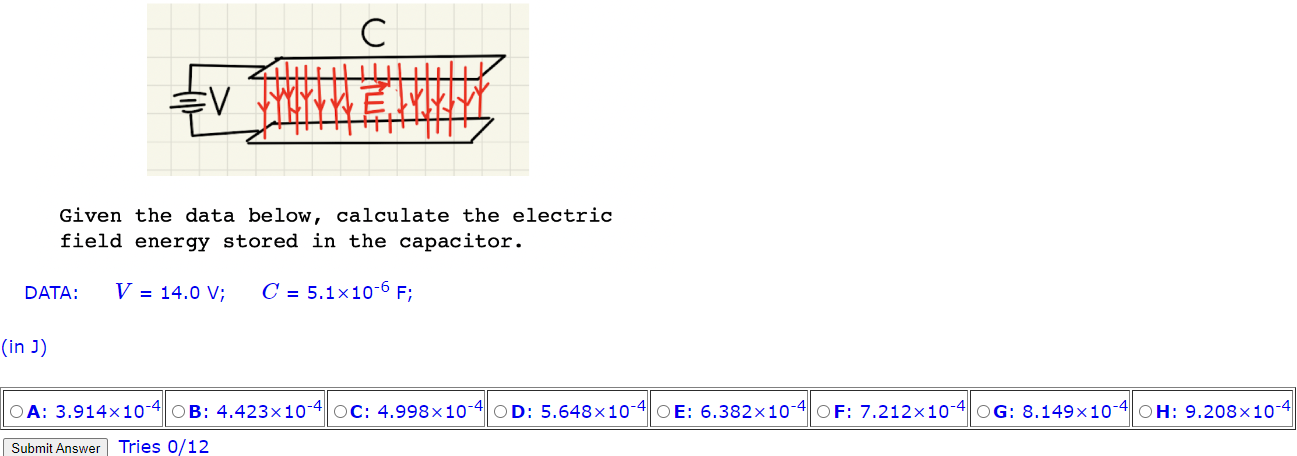 Solved Given the data below, calculate the electric field | Chegg.com