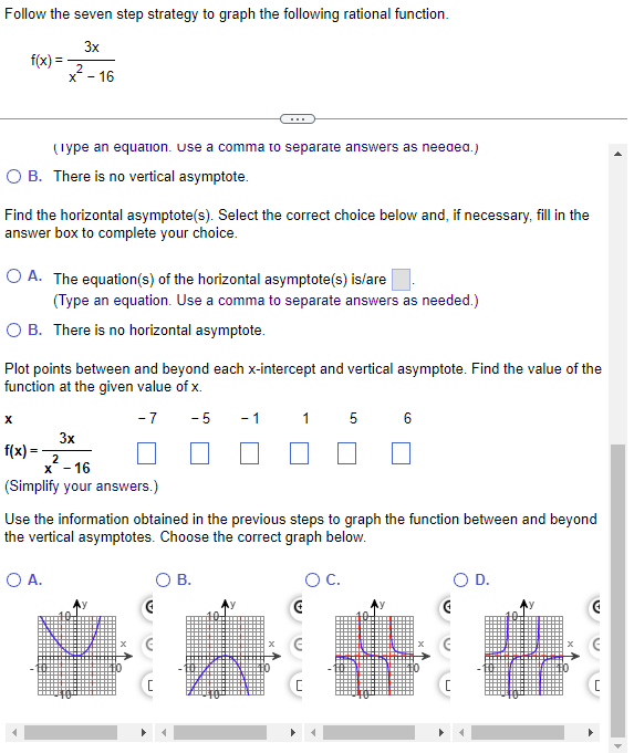 Solved Follow the seven step strategy to graph the following | Chegg.com