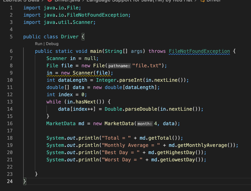 Solved In the zip you will find a Market Data class that | Chegg.com