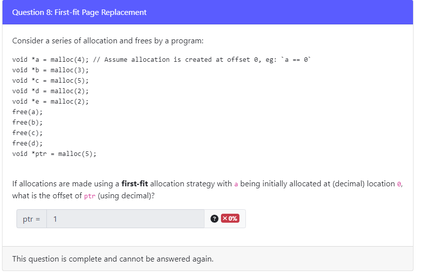 Solved Consider a series of allocation and frees by a | Chegg.com