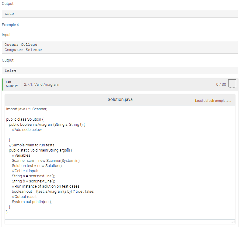 Solved 2.7 Valid Anagram Background An anagram is a word, | Chegg.com