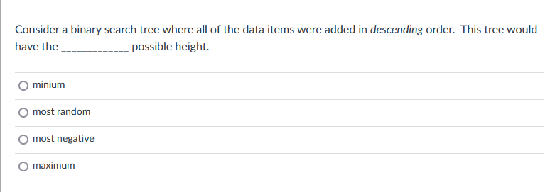 Solved Consider a binary search tree where all of the data | Chegg.com