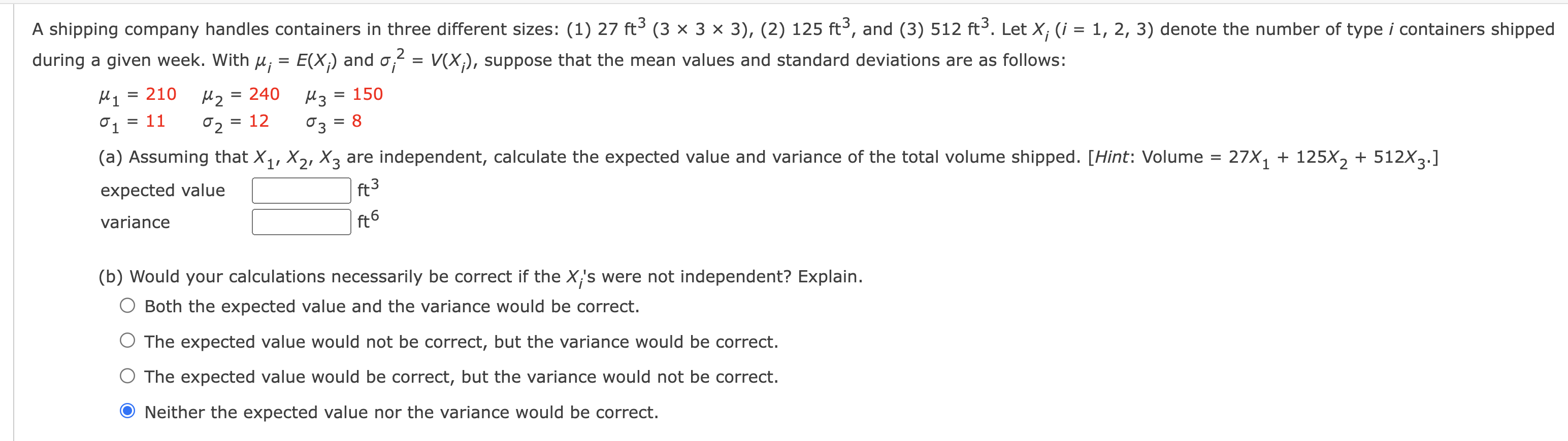 Solved shipping company handles containers in three | Chegg.com