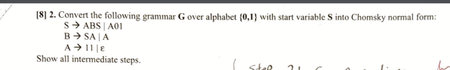 Solved Convert the following grammer [8] 2. ﻿Convert the | Chegg.com