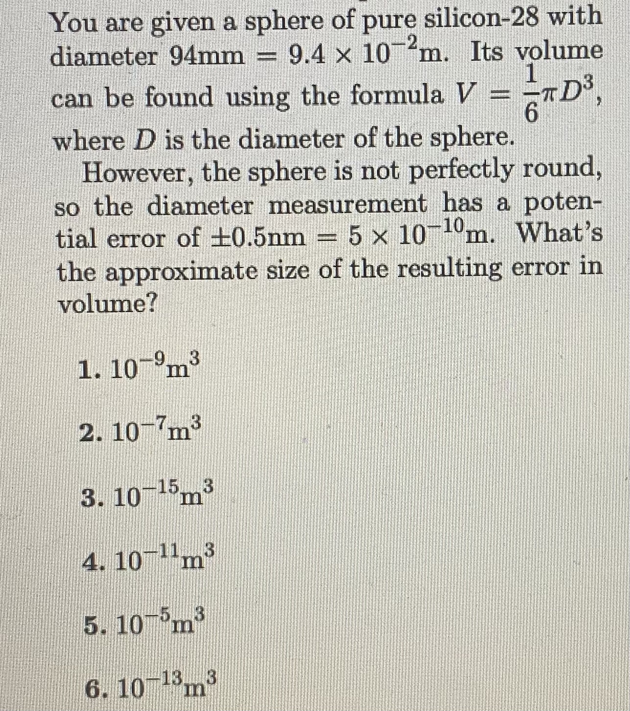 Solved You are given a sphere of pure silicon- 28 with | Chegg.com
