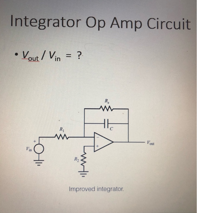Solved Integrator Op Amp Circuit Vout/ Vin ? Vout Vin R2 | Chegg.com
