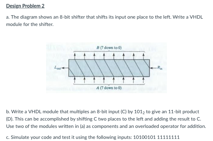 Solved Design Problem 2 A The Diagram Shows An 8 Bit