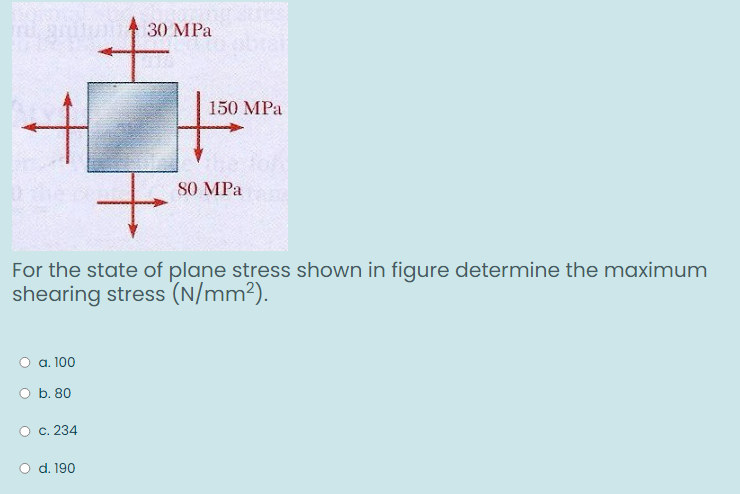 Solved 30 MPa 150 MPa SO MPa For the state of plane stress | Chegg.com