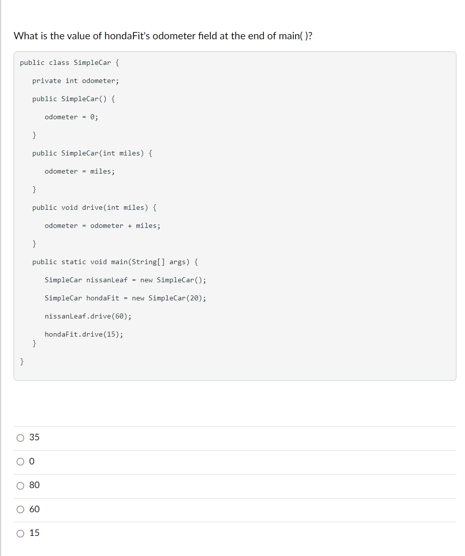 Solved What is output? public class Cat \{ private int | Chegg.com