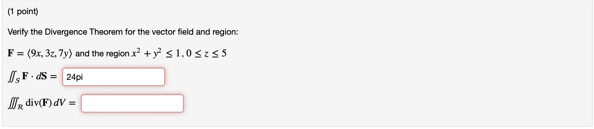 Solved Verify the Divergence Theorem for the vector field | Chegg.com