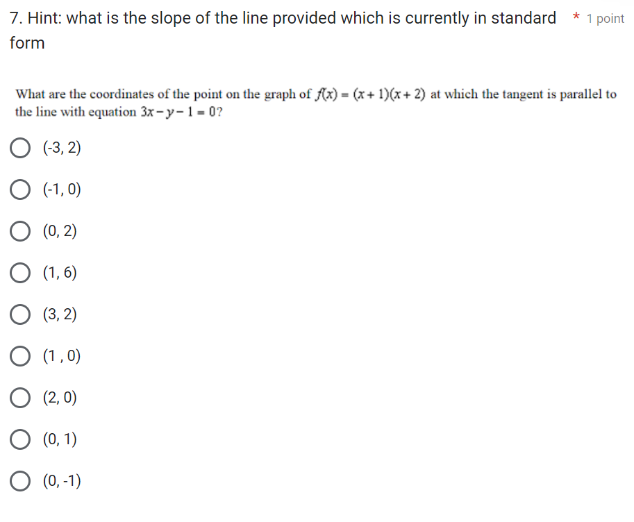 Solved 7. Hint: what is the slope of the line provided which | Chegg.com