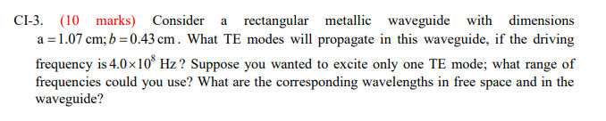 Solved CI-3. (10 marks) Consider a rectangular metallic | Chegg.com