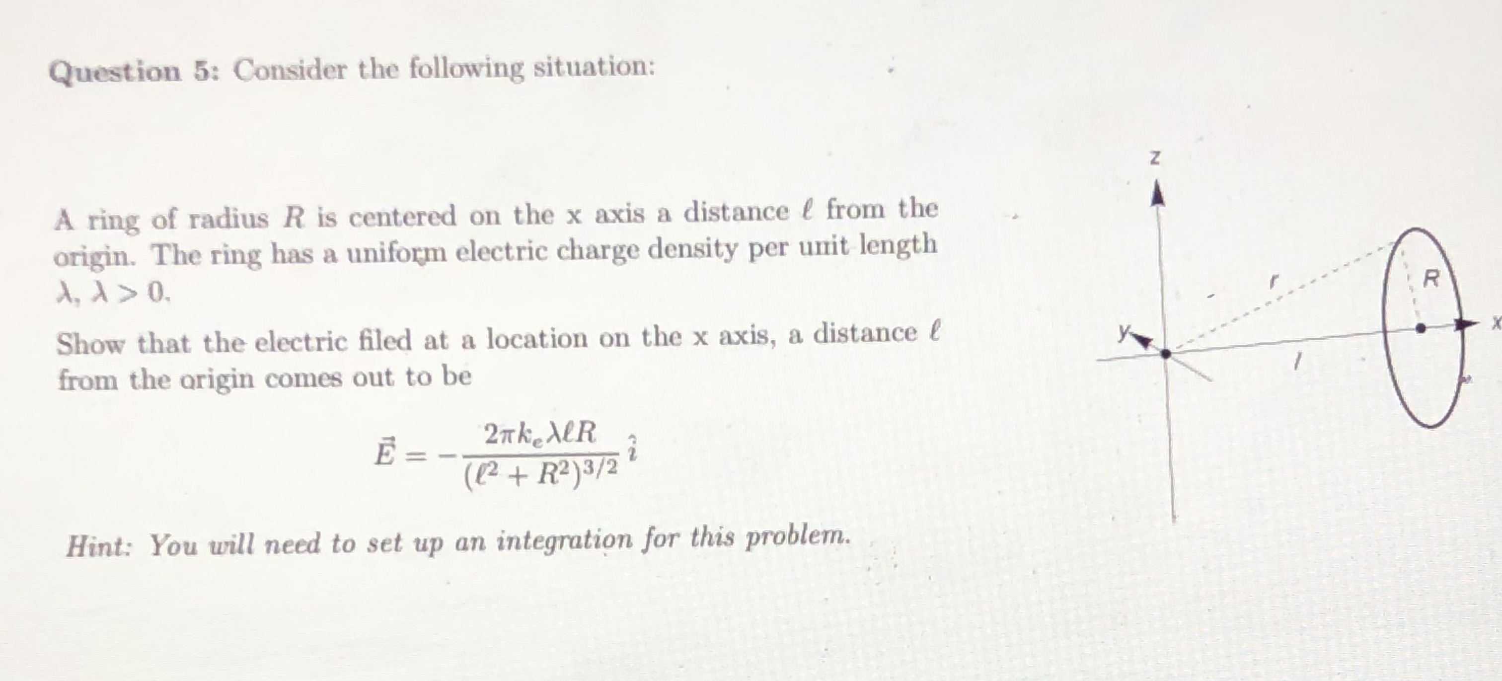 Solved Question 5: Consider the following situation: z R A | Chegg.com
