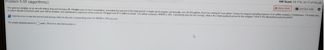 Solved Problem 5-55 (algorithmic) Show Work Question Help | Chegg.com