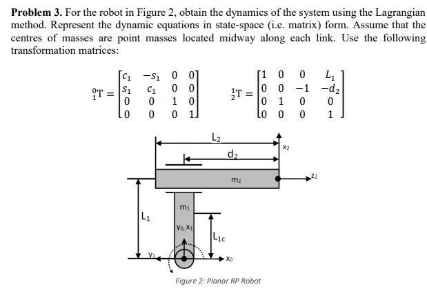Solved Problem 3. For the robot in Figure 2, obtain the | Chegg.com