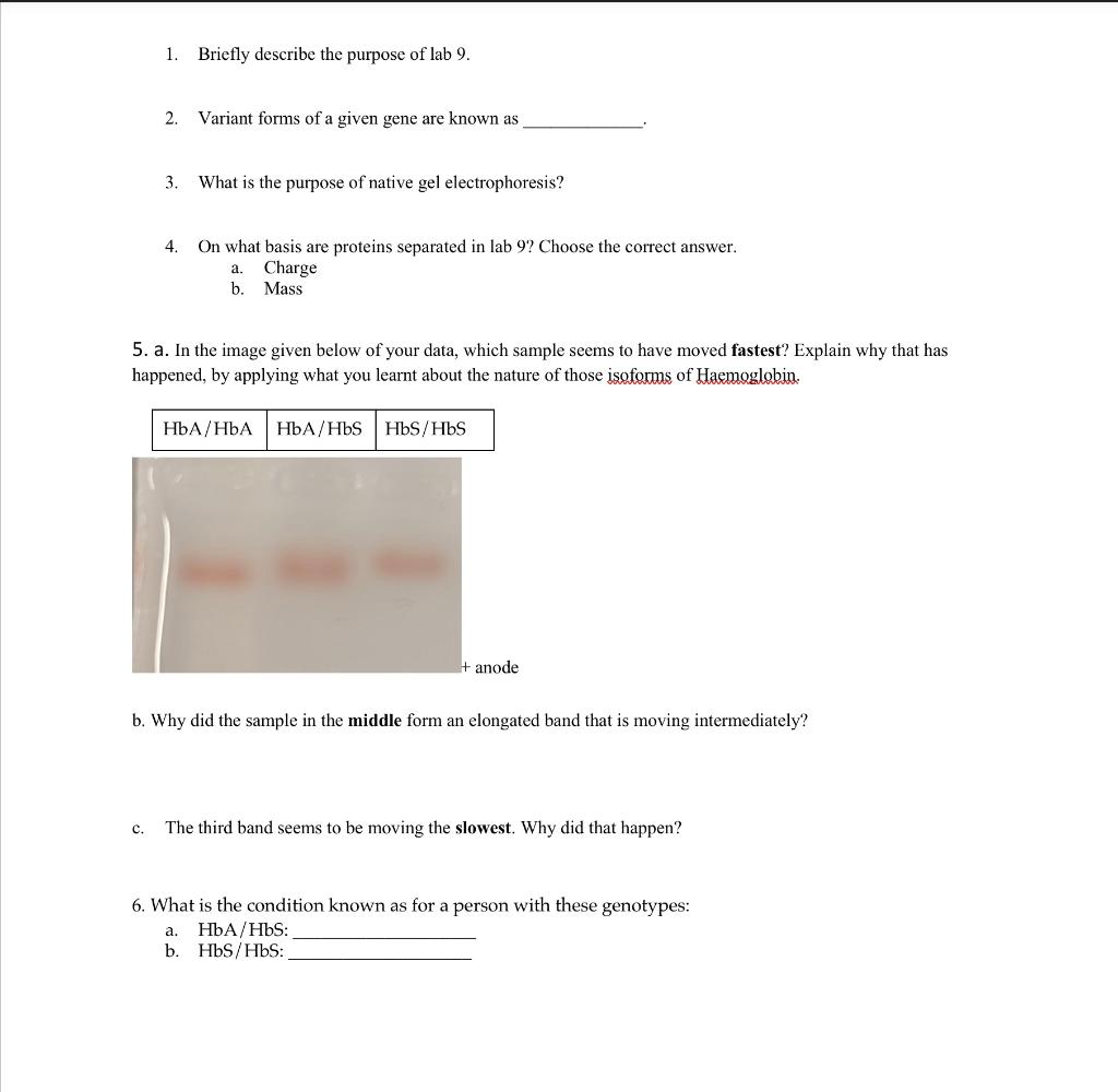 Solved 1. Briefly describe the purpose of lab 9 . 2. Variant | Chegg.com