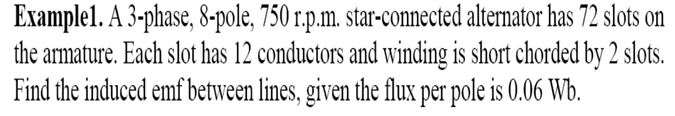Solved Example1. A 3-phase, 8-pole, 750 r.p.m. | Chegg.com