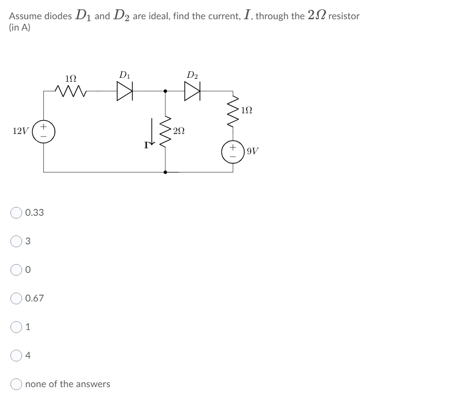Solved Assume diodes D1 and D2 are ideal, find the current, | Chegg.com