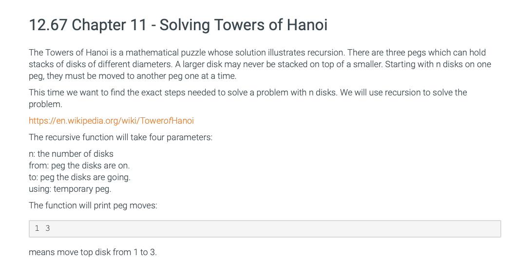 12.67 Chapter 11 - Solving Towers of Hanoi The Towers | Chegg.com