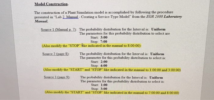 The construction of a Plant Simulation model is | Chegg.com
