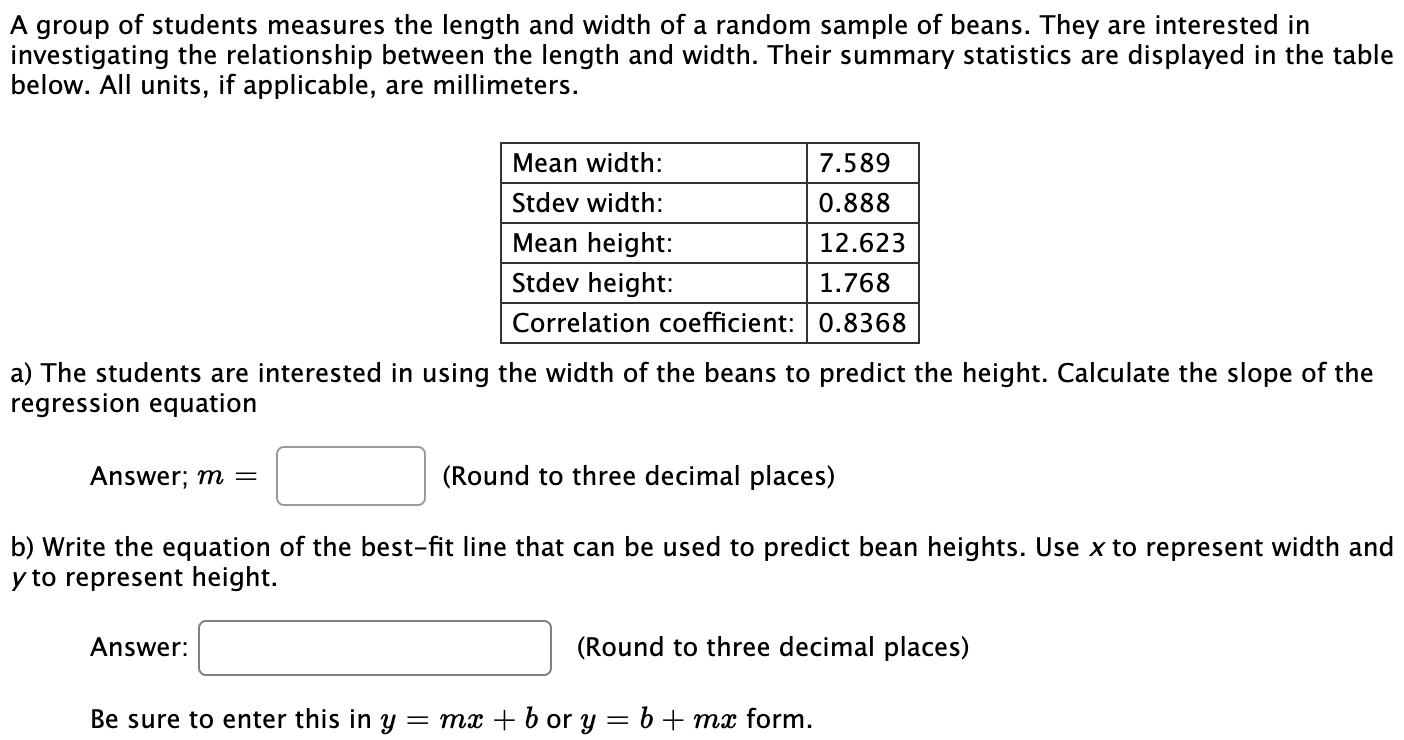 Solved A group of students measures the length and width of | Chegg.com