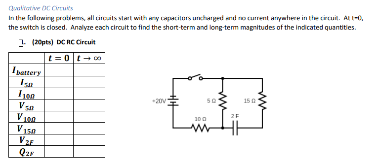 Solved Qualitative DC Circuits In the following problems, | Chegg.com