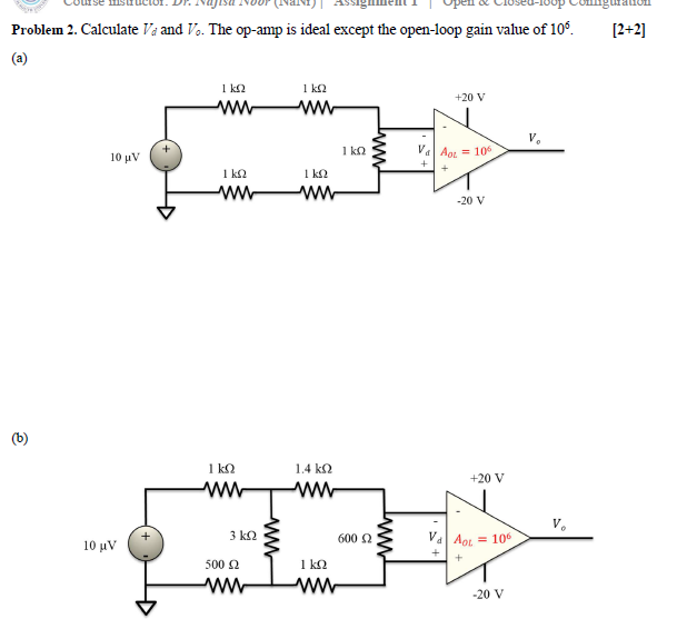 Solved Problem 2. Calculate Vd and V0. The op-amp is ideal | Chegg.com