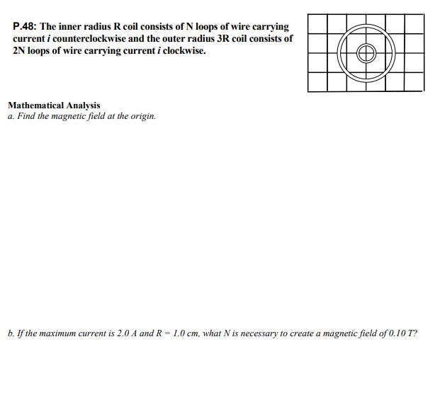 Solved P.48: The inner radius R coil consists of N loops of | Chegg.com