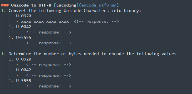 Solved ### Unicode to UTF-8 [Encoding](encode_utf8.md) 1. | Chegg.com