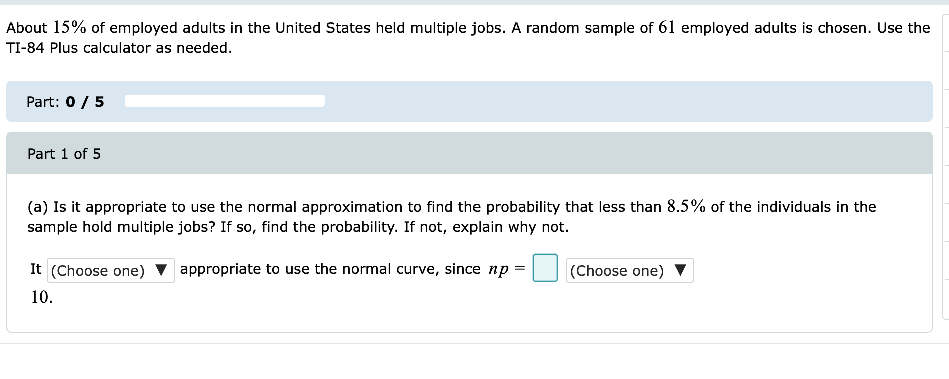 Solved About 15% of employed adults in the United States | Chegg.com