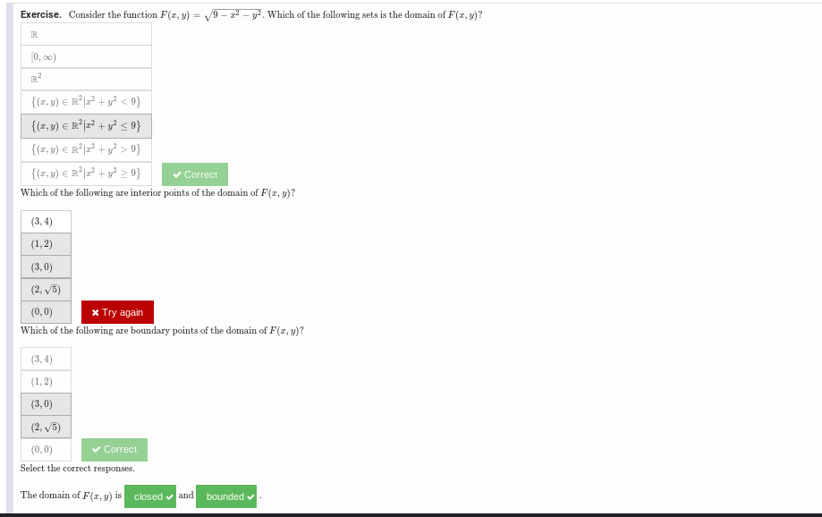 Solved Exercise. Consider the function F(x,y) = 9 - 12 Which | Chegg.com